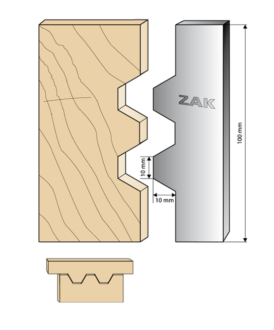 ZAK - Jeu de 2 Fers pour Porte-Outils hauteur 100 - Profil A...