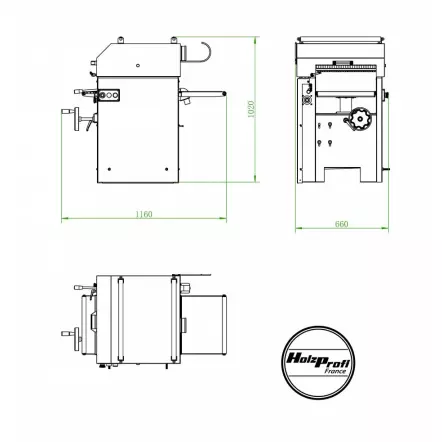 RAB410-MONO - Raboteuse Industrielle 230 V avec arbre hélico...